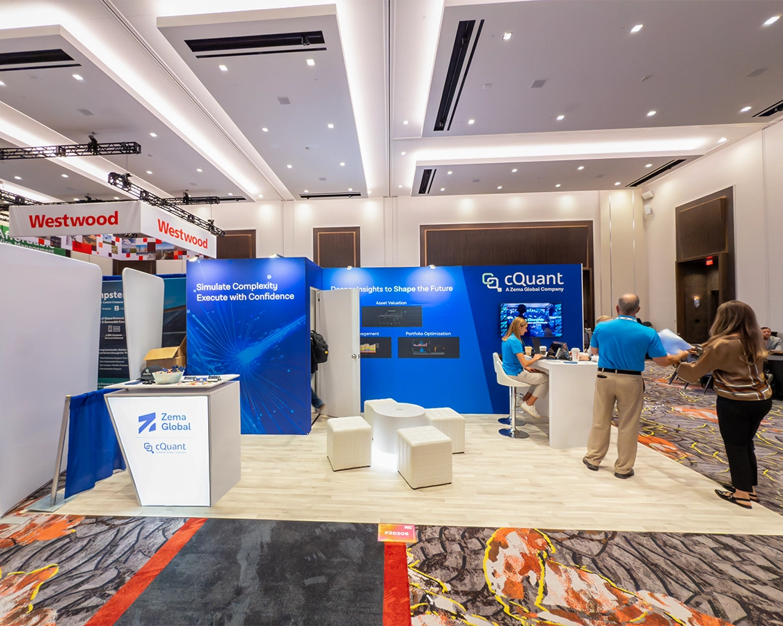 Budget-friendly 10x20 trade show booth designs for Cquant